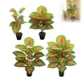 Njshnmn Red Center Caladium Leaves Faux Green With Red Center For Home ...