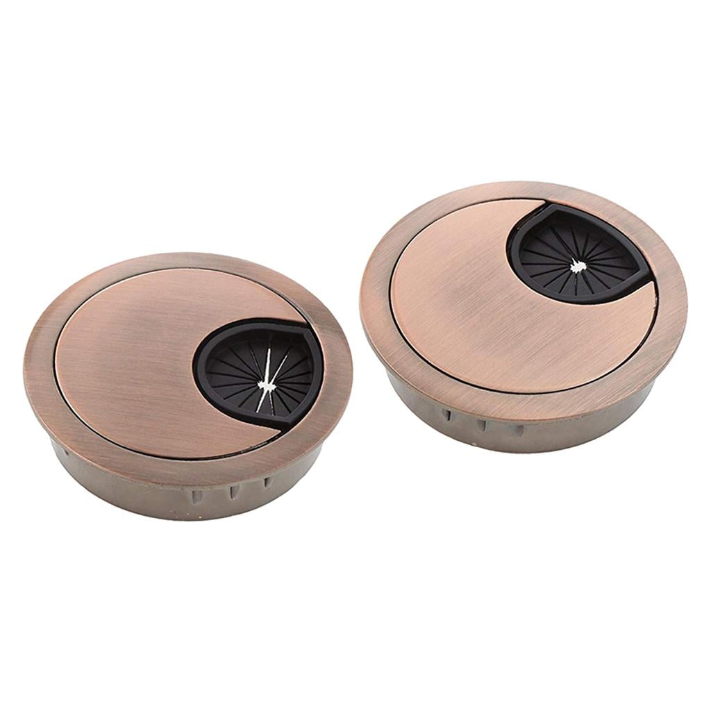 2 x Zinc Alloy Desk Grommet Wire Organizers Computer Cable Hole Insert ...