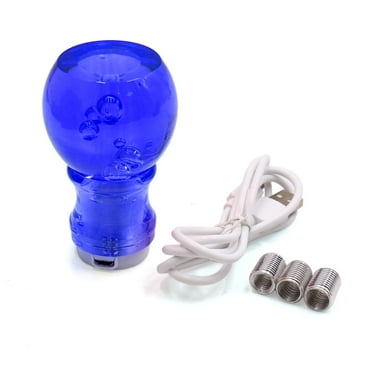 LED Light RGB Shift Knob Stick Crystal Clear Transparent Bubble Gear ...