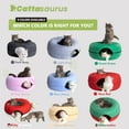 Cattasaurus Kitty Felt Peekaboo Donut Cat Tunnel Bed, Large, Light Gray ...
