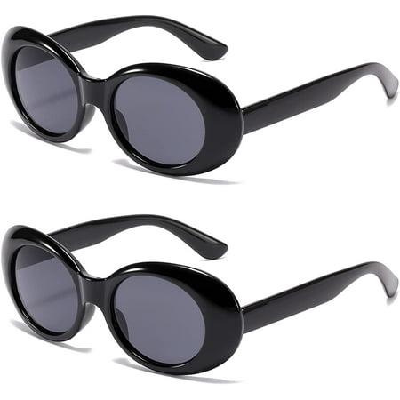 Retro Oval Sunglasses Clout Goggles Kurt Cobain Vintage Mod Thick Frame ...