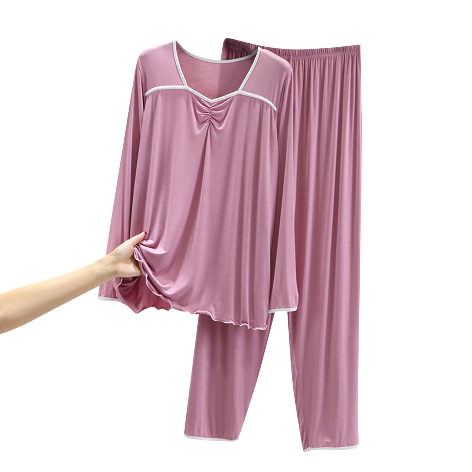 Click here for Faiwad Women Long Sleeve Pajamas Set Solid Color S... prices