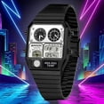 Retro Square Digital Watch with Temperature Display Unisex 7.5Inch ...