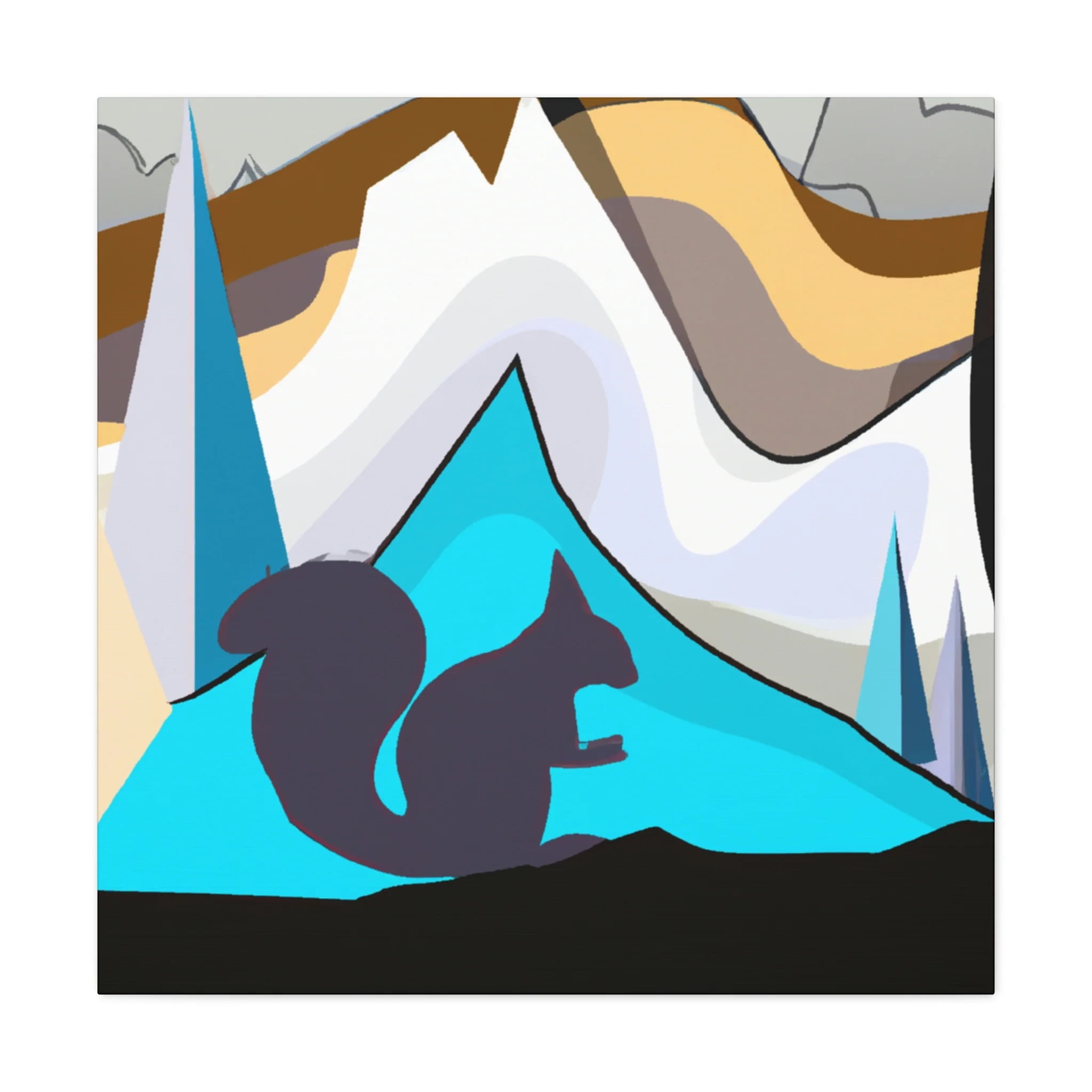 Squirrel in Art Deco. - Canvas - Walmart.com