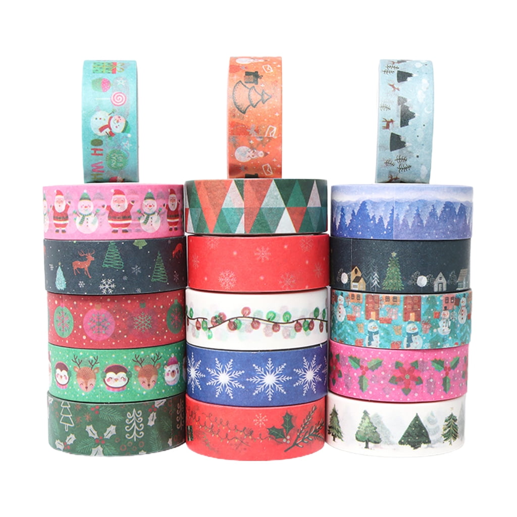 18 Rolls Christmas Washi Tapes Santa Snowflake Tree Patterns for Adults ...