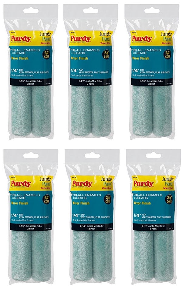 Genuine Purdy 6 Sets of Parrot Jumbo Mini 6-1/2" x 1/4" Nap 2 Pack ...