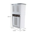 2-Tier Laundry Hamper with Wheels, Clothes Storage Organizer, 14"×9"×29 ...