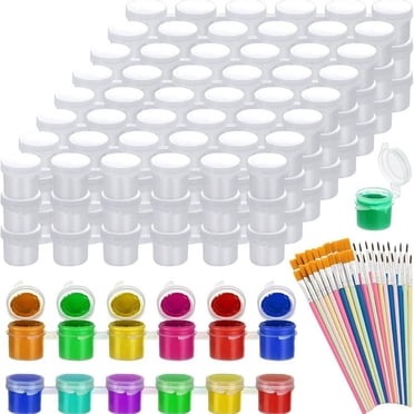 U.S. Art Supply Children's Paint Cups with Colored Lids & Large Round ...