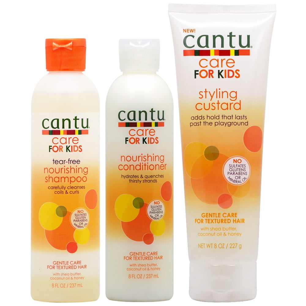 Cantu Care for Kids Shampoo + Conditioner + Styling Custard Custard ...