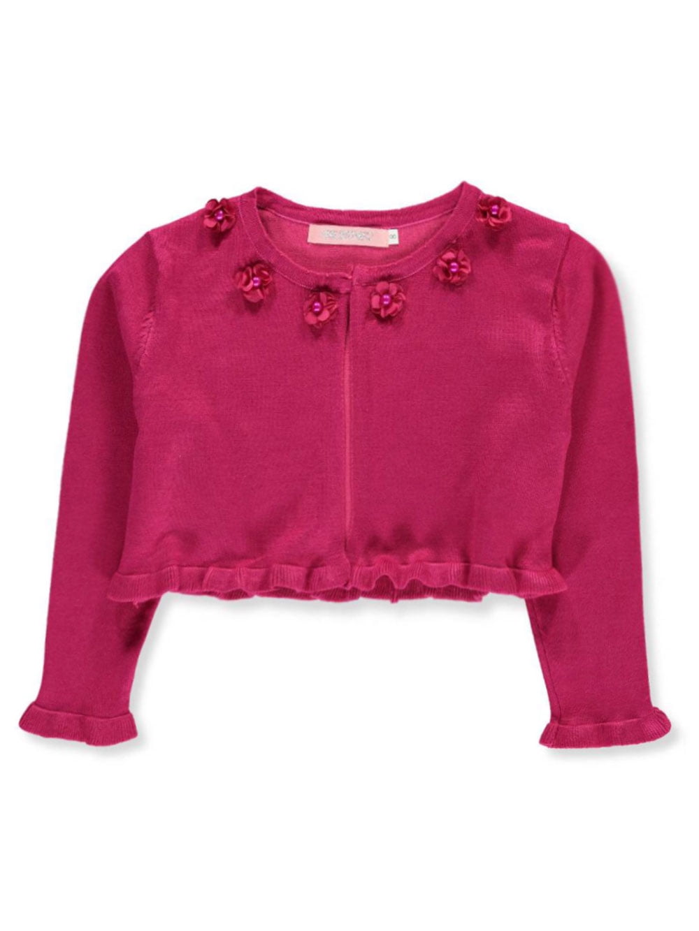 Pink Butterfly Girls' Flower and Pearl Knit Shrug - fuchsia, 3t ...