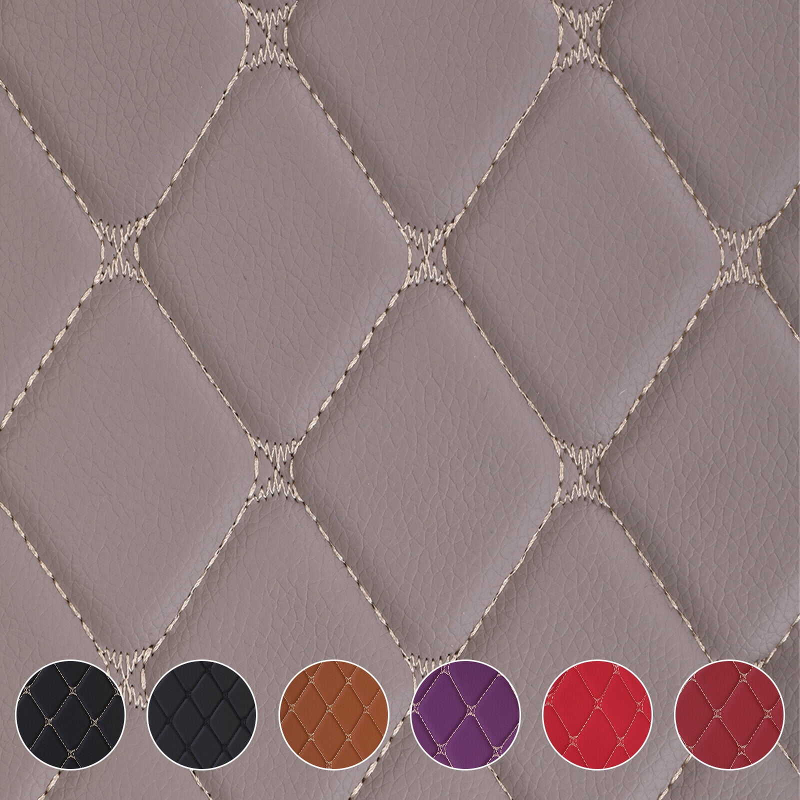 59" W Faux Leather Foam Fabric Diamond Quilted for Auto Headliner ...