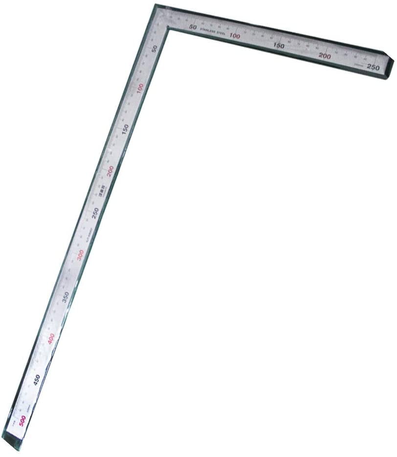 500Mm Metal Ruler Stainless Steel Square Measuring Ruler L Shape Double ...