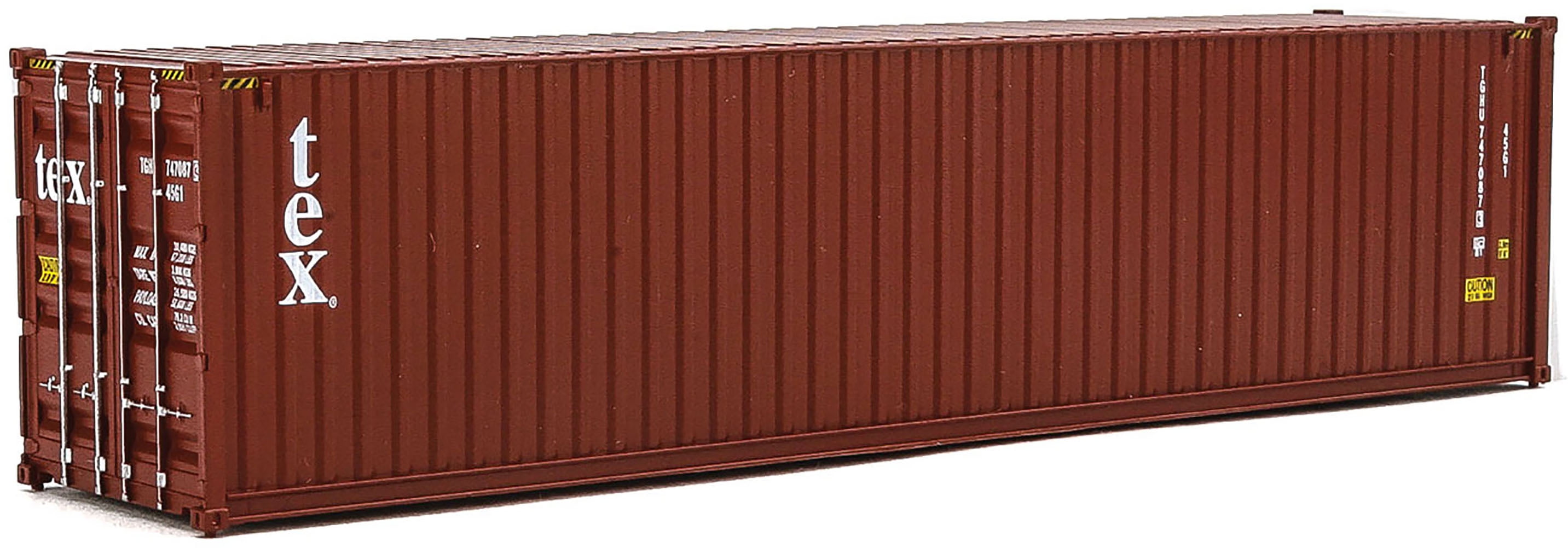 Walthers HO Scale 40' Hi-Cube Shipping Intermodal Container TEX (brown ...