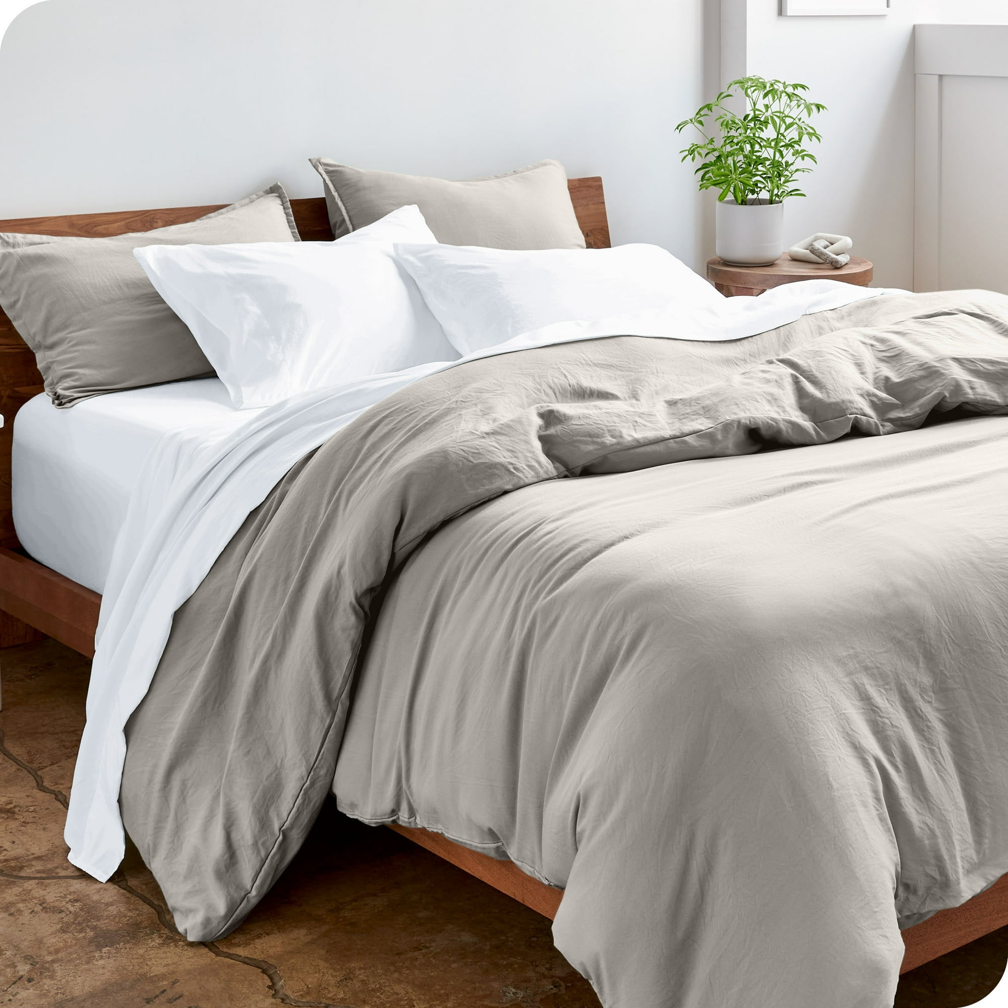 Click here for Bare Home Sandwashed Duvet Cover Set - Ultra-Soft... prices
