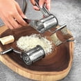 Rotary Cheese Grater Handheld with 4 Blades, Stainless Steel Veggie ...
