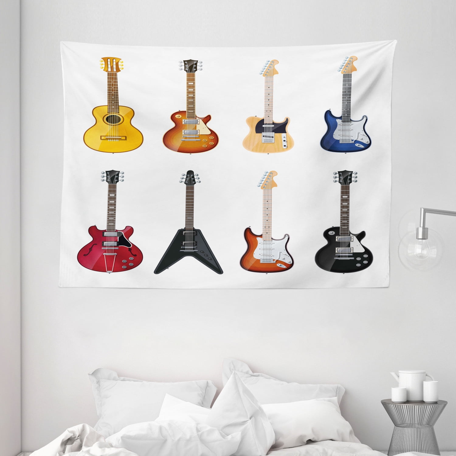 Guitar Tapestry, A Wide Variety of String Instruments Realistic Musical ...