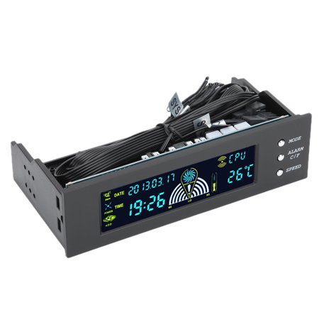 Cergrey 5.25" Computer 3-Fan Speed Controller LCD Front Panel ...