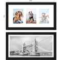 10x20 Picture Frame Set of 2, Rustic Black Wood Frame with Real Glass ...