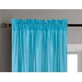 2-PC Set MR2 Turquoise color Rod Pocket Faux Silk Window Curtain ...