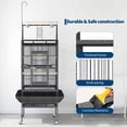 82" h Large Bird Cage, Bird Cage with Playground, Feed Bowls, Wide Tall ...
