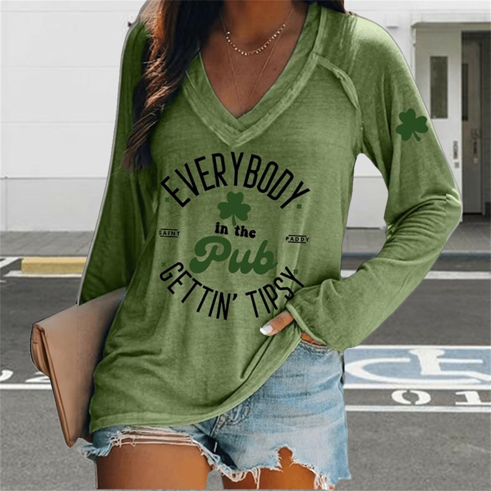 Click here for Ylhfashion In The Pub Getting St. Day Print Long S... prices