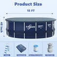 TINSUN 15ft Large Swimming Pool, Easy Set Above Ground Pool for Family ...