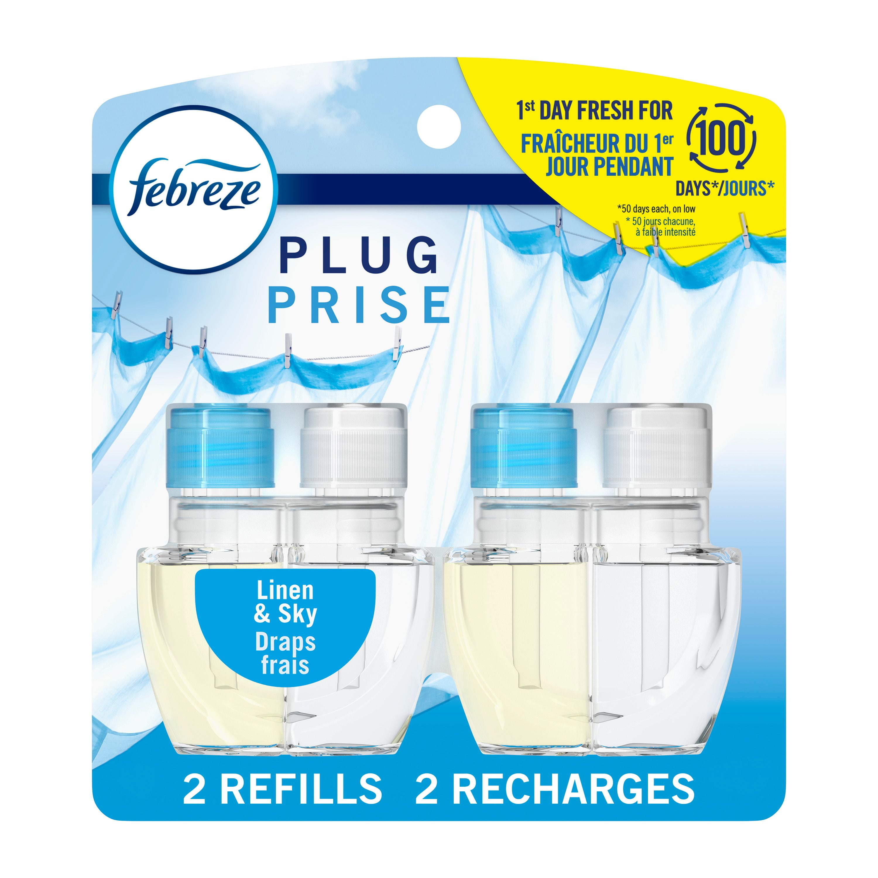 Febreze Plug In Air Freshener, Odor-Fighting Scented Oil Refill, Linen ...