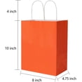100 Pack 8x4.75x10 Inch Medium Orange Kraft Paper Bags with Handles ...