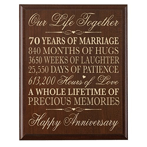 70th Wedding Anniversary Wall Plaque Gifts For Couple Parents 70th For 70th-wedding-anniversary-wall-plaque-gifts-for-couple-parents-70th-for