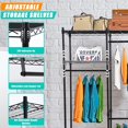 Sunshine Wheat, Garment Rack Metal Clothing Rack 4 Level Wardrobe Rack ...