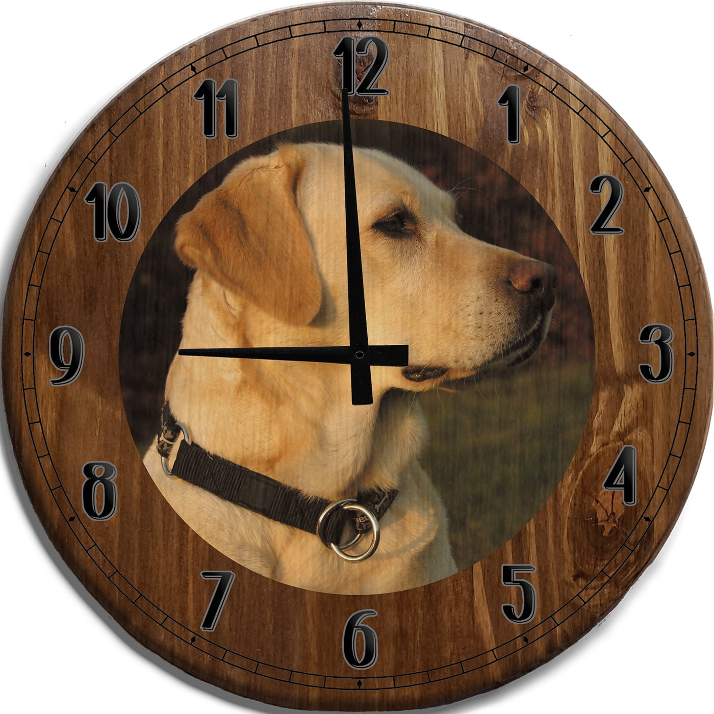 Large Wall Clock Golden Lab Labrador Retreiver Family Loyal Hunting Dog ...