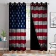 53x63inch American Flag Themed Window Curtain Red White Stripes Blue ...
