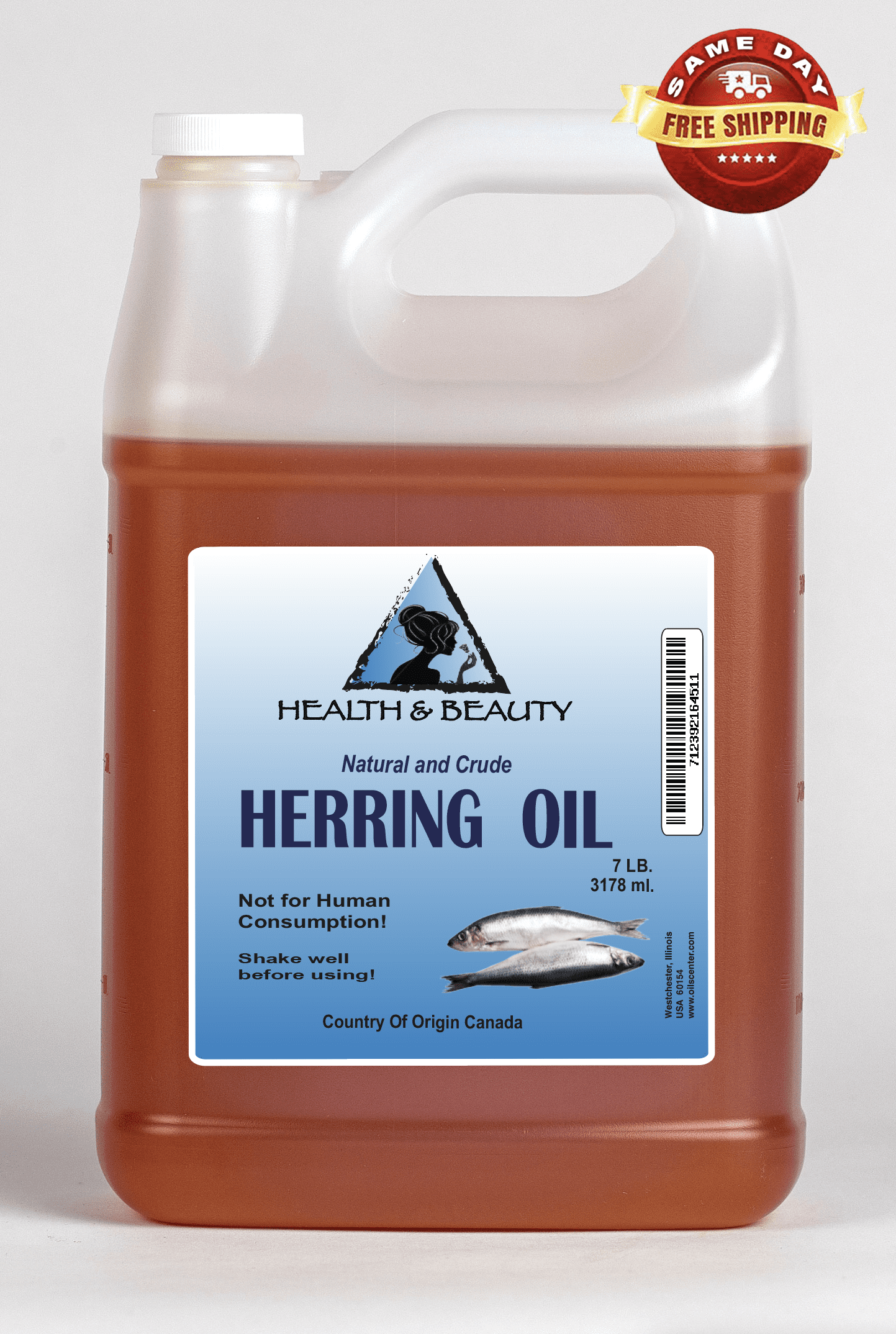 H&B Oils Center Natural Herring Oil Crude Fishing Scent Attractant, 7 ...