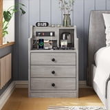 Afuhokles Nightstand Set of 2 with Charging Station, Night Stand with ...