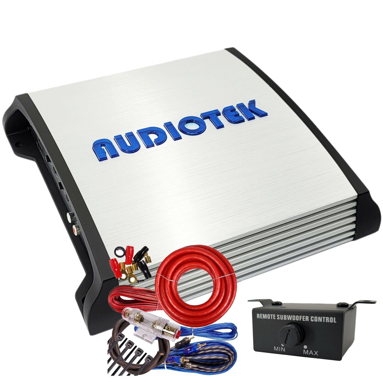 Audiotek Class D 1600 Watts Monoblock Bass Car Subwoofers CAR Amplifier + Kit R Bundle - Walmart.com