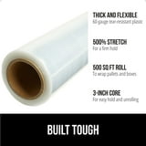 Gorilla Grip Heavy Duty 60 Gauge 500ft Clear Plastic Wrap 1 Pack ...
