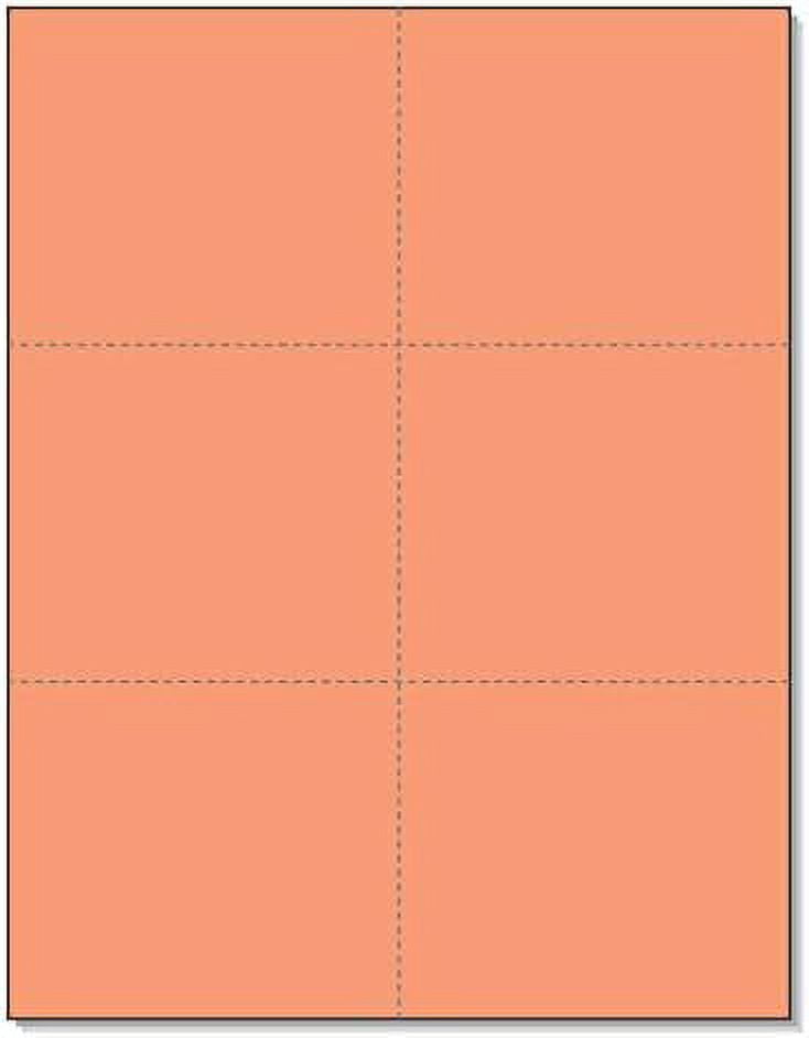Laser Printer Blank Perforated Cards 6 Up Per Page (Salmon, 300 Cards ...