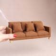 Luxury Miniature Sofa Model Figure Three Seat Couch Figurine for 1/12 ...