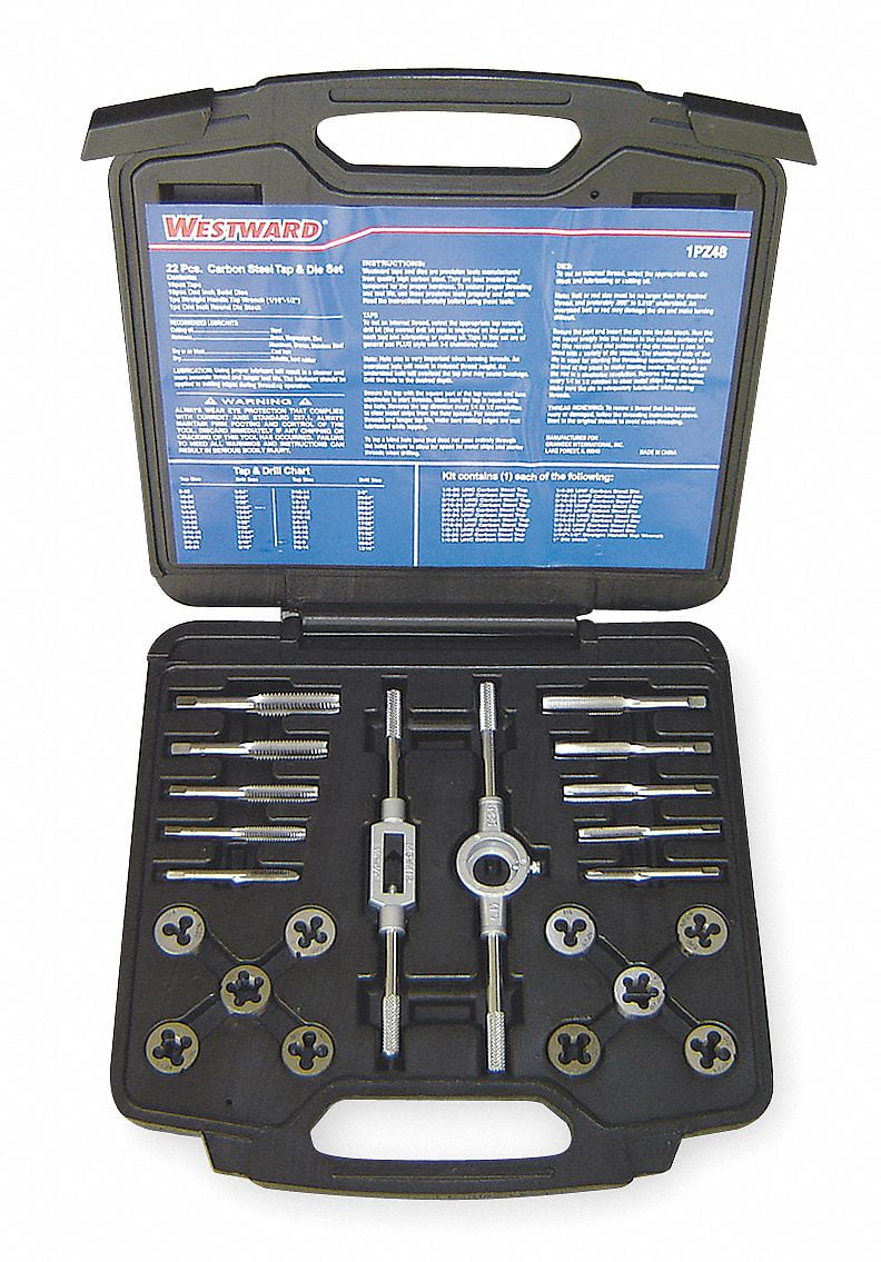 Westward Tap/Die Set,22 Pieces 1PZ48 - Walmart.com