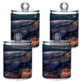 2PCS Clear Storage Jars Cotton Swabs Cans Translucent Plasticental ...