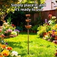3-Tiered Cascading Rain Catcher Garden Stake, Rust Patina Metal Bird ...