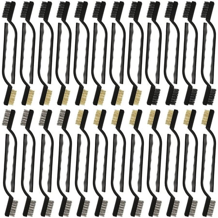 Dedang Mini Wire Brush Set Stainless Steel Brush Plastic Handles Wire ...