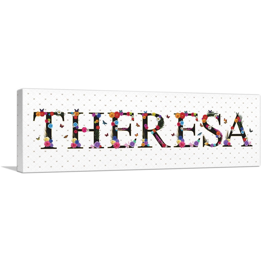 ARTCANVAS THERESA Girls Name Room Decor Canvas Art Print - Size: 48" x ...