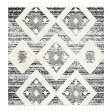 SAFAVIEH Adirondack Matilda Abstract Area Rug, Ivory/Grey, 4' x 4 ...
