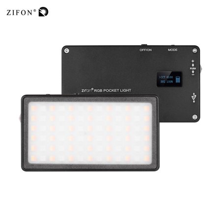 ZIFON RGB Pocket LED Video Light Panel Camera Fill Light Dimmable 2500K ...