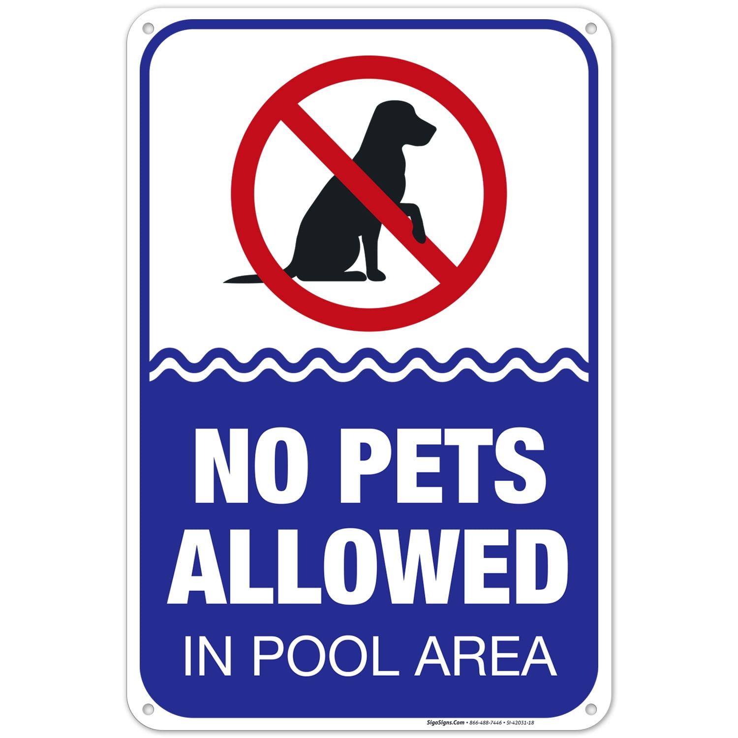 Pool Sign, No Pets Allowed in Pool Area Sign, - Walmart.com