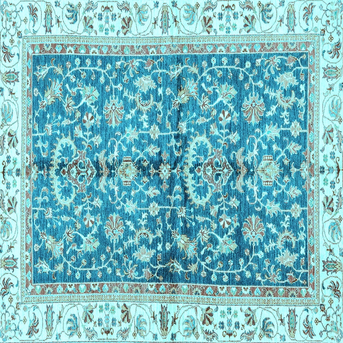 Ahgly Company Indoor Square Oriental Light Blue Traditional Area Rugs ...