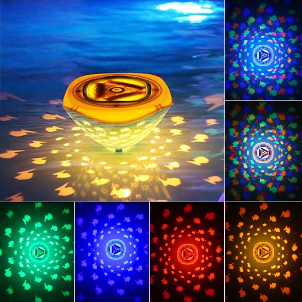 Floating Pool Lights, Color Changing Fish Pattern Underwater Light, 4 ...