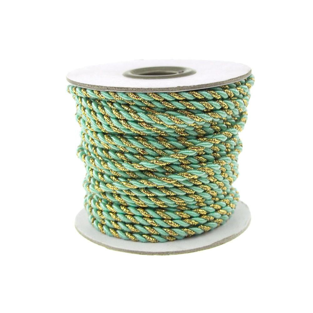 Twisted Cord Rope 2 Ply, 3mm, 25-yard, Gold Trim, Aqua - Walmart.com ...