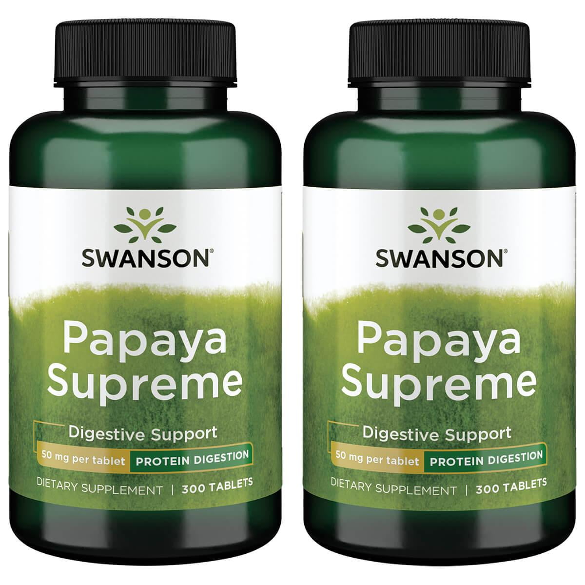 Swanson Papaya Supreme 50 mg 300 Tabs 2 Pack - Walmart.com
